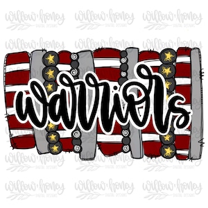 Warriors Mascot PNG | School Spirit Digital Design for Sublimation ...