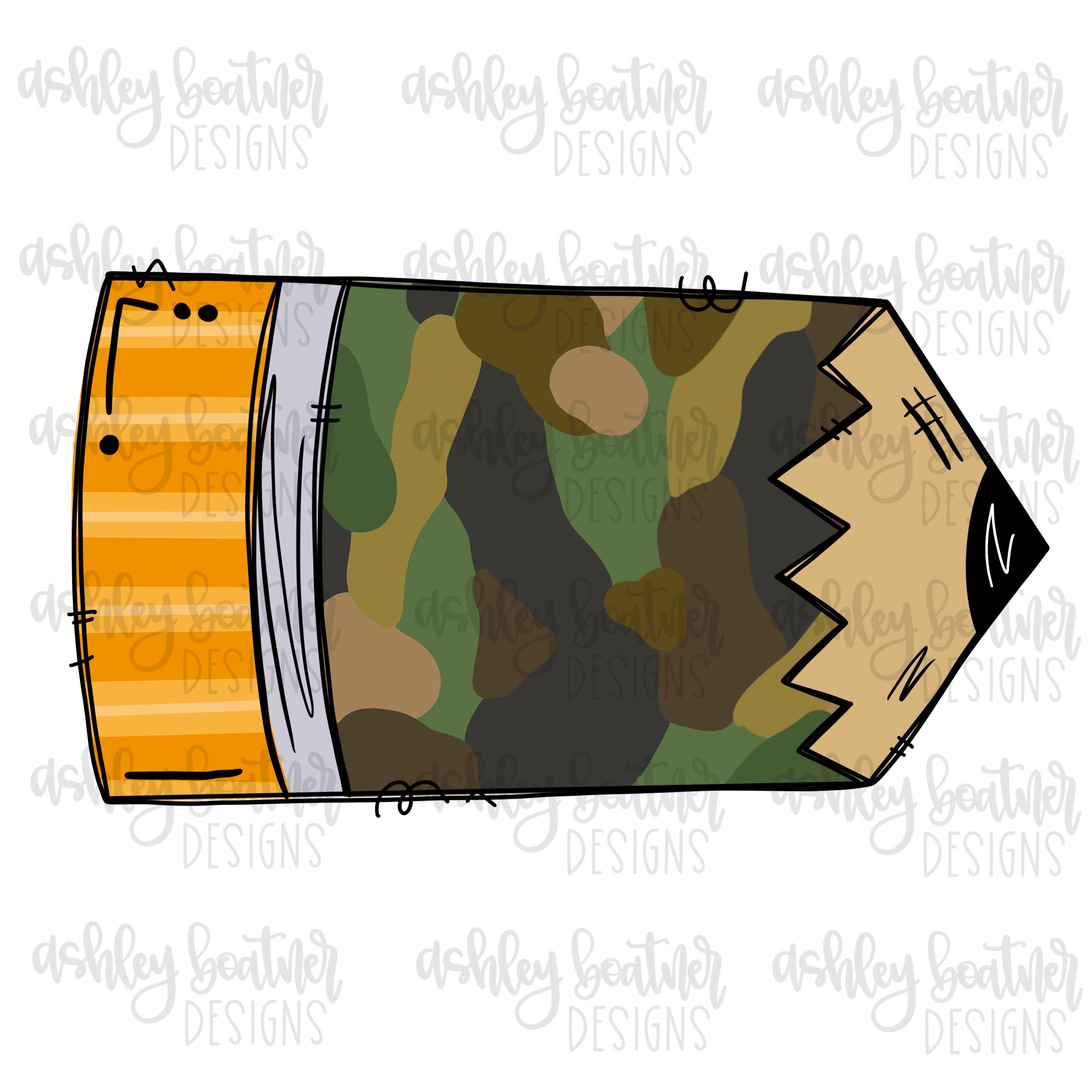 School Pencil Camouflage Sublimation PNG Hand Drawn Design | Etsy
