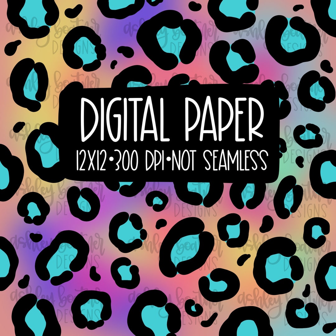 Leopard Print Bright Digital Paper PNG Design | Hand Drawn Digital ...