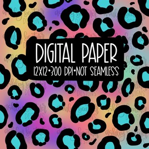 Leopard Print Bright Digital Paper PNG Design | Hand Drawn Digital ...
