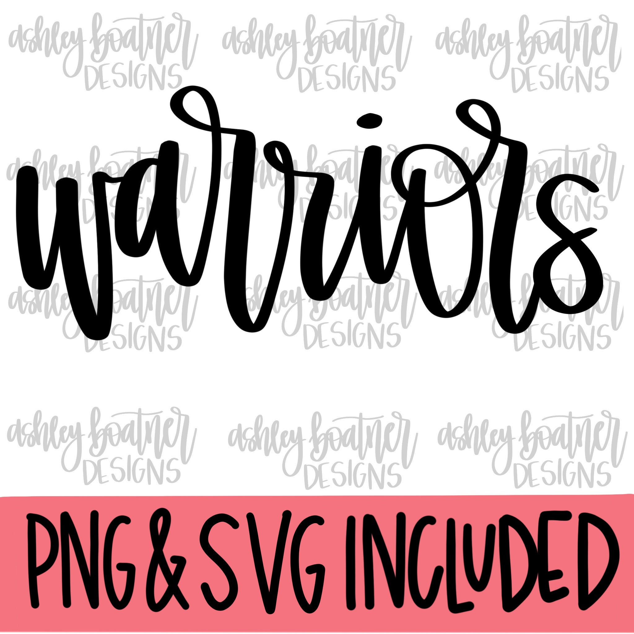 Warriors Mascot Hand Lettered Design PNG SVG | Football | Mascot SVG ...