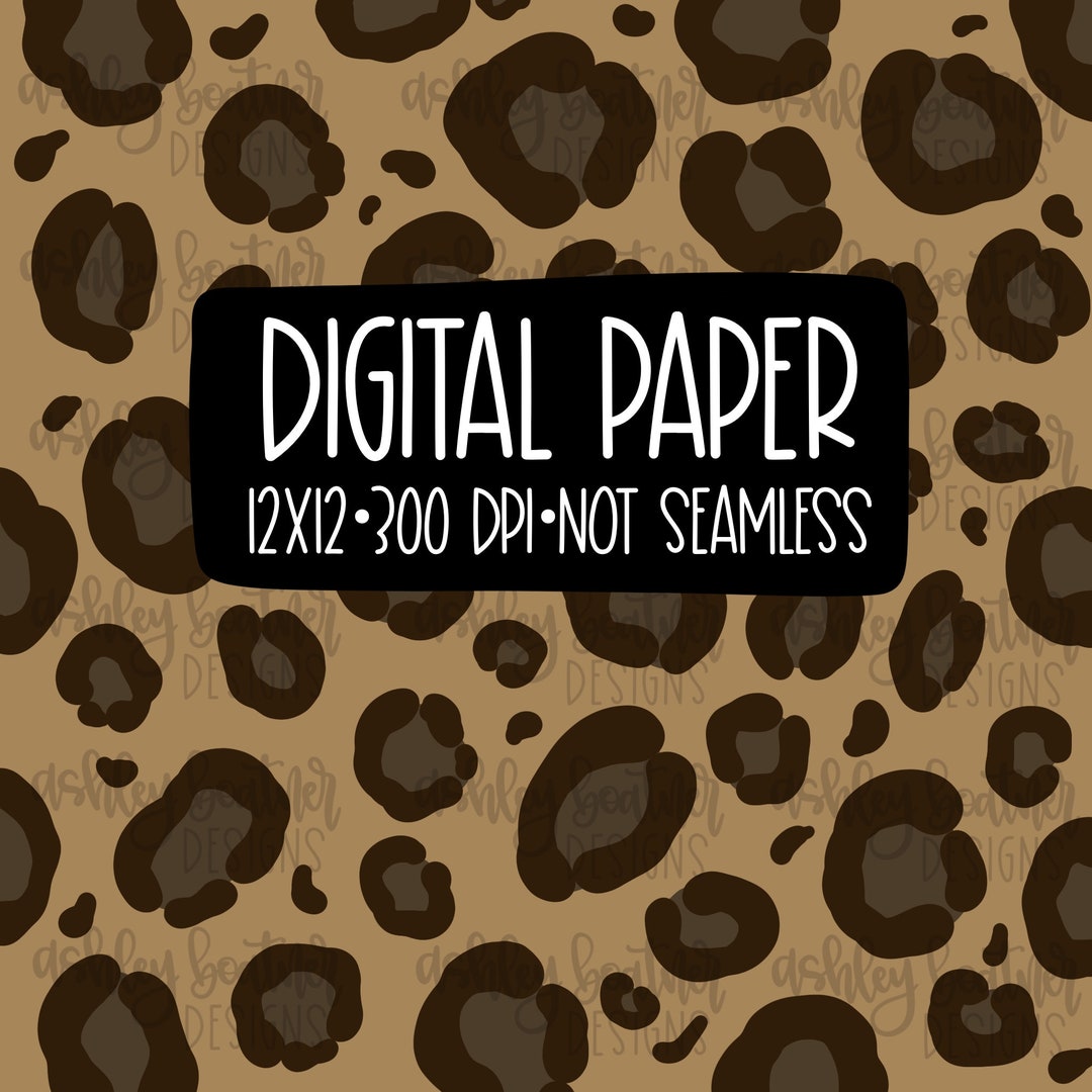 Leopard Print Digital Paper PNG Design Hand Drawn Digital Download ...
