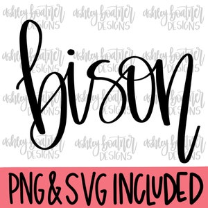 Bison Mascot Hand Lettered Design PNG SVG Football Mascot - Etsy