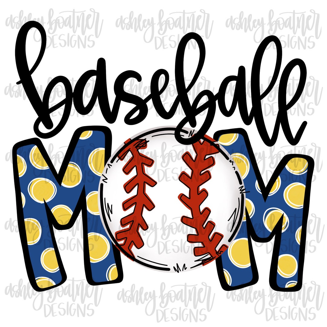 Baseball Mom Sublimation Design | Hand Drawn PNG | Digital Download ...