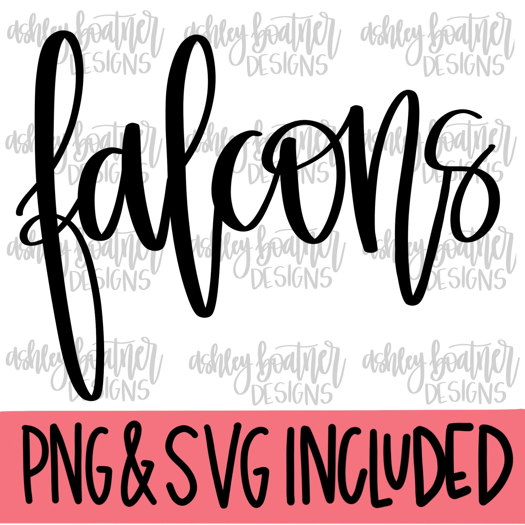 Falcons Mascot Hand Lettered Design PNG SVG | Football | Mascot SVG ...