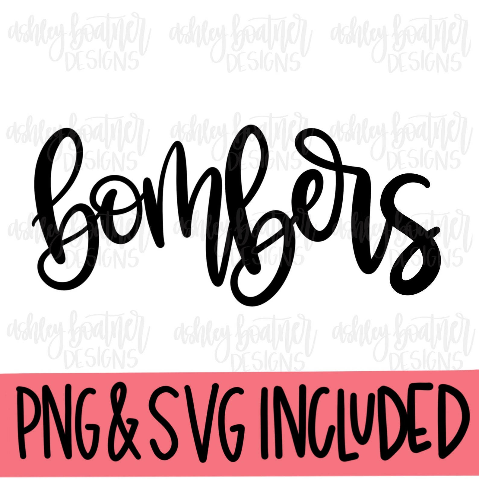 Bombers Mascot Hand Lettered Design Football SVG Mascot - Etsy