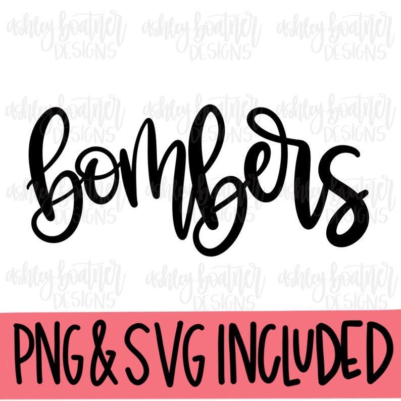Bombers Mascot Hand Lettered Design Football SVG Mascot - Etsy