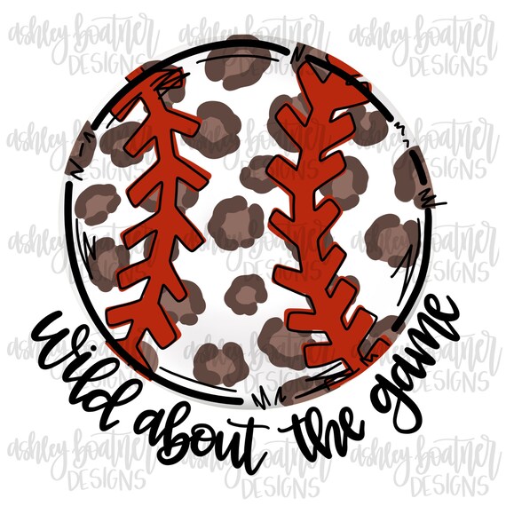 Baseball Leopard Print Sublimation Design Wild About the | Etsy