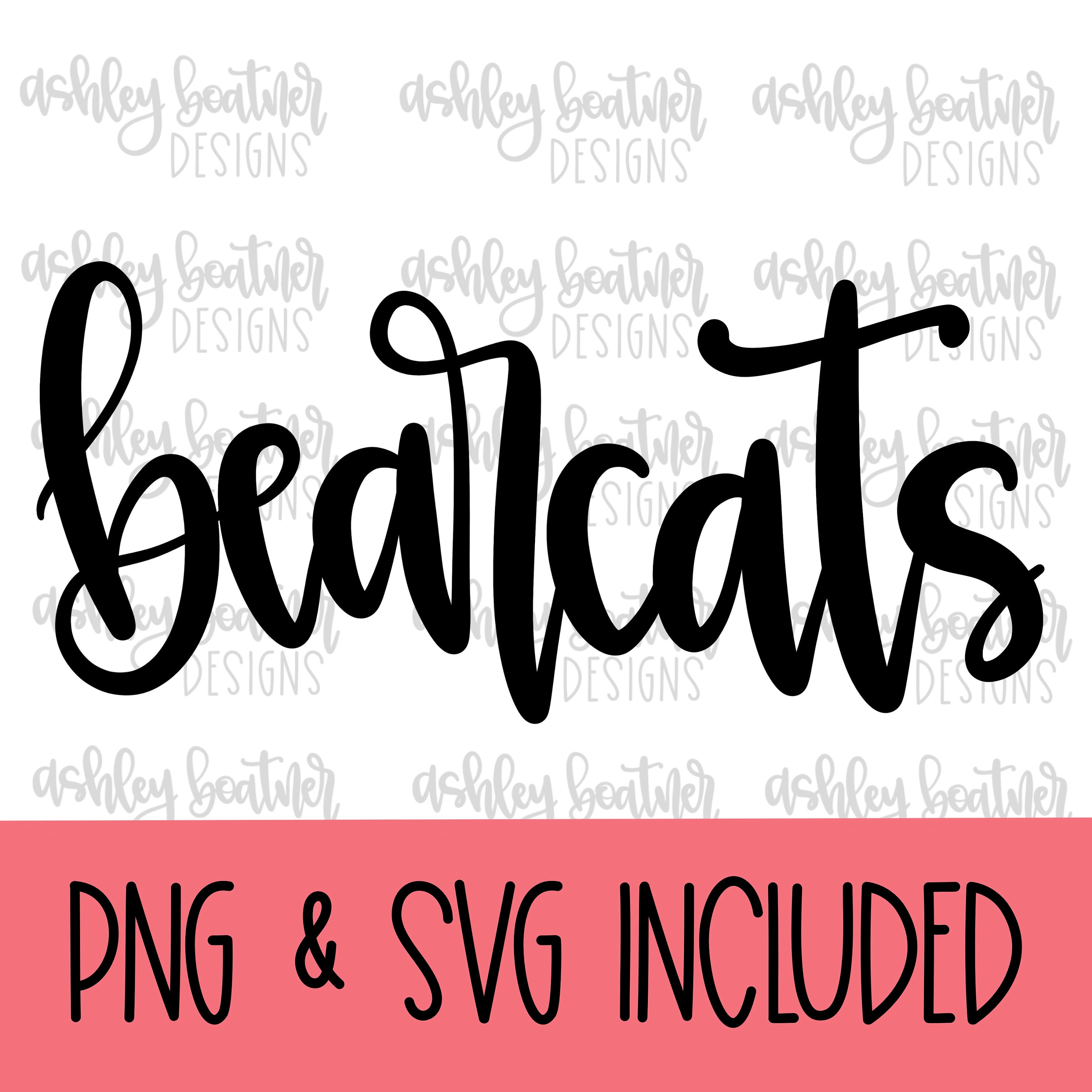 Bearcats Mascot Hand Lettered Design PNG SVG | Football | Mascot SVG ...