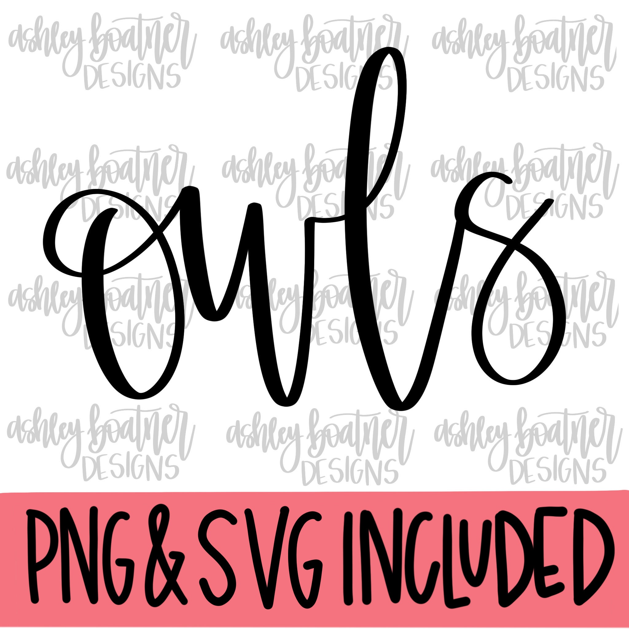 Owls Mascot Hand Lettered Design PNG SVG Football Mascot | Etsy