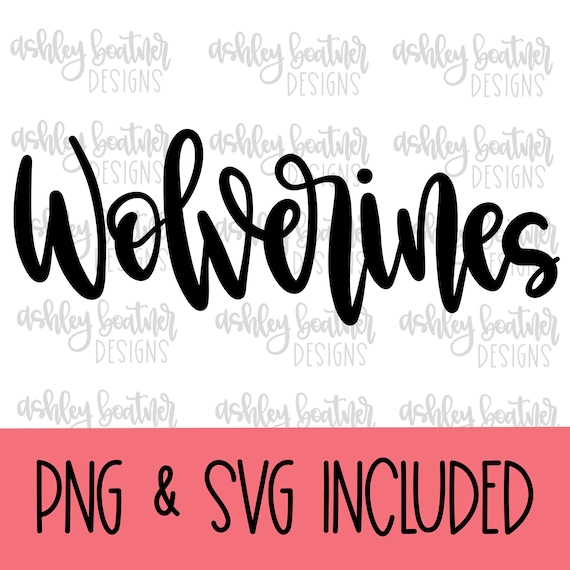 Wolverines Mascot Hand Lettered Design PNG SVG Football - Etsy