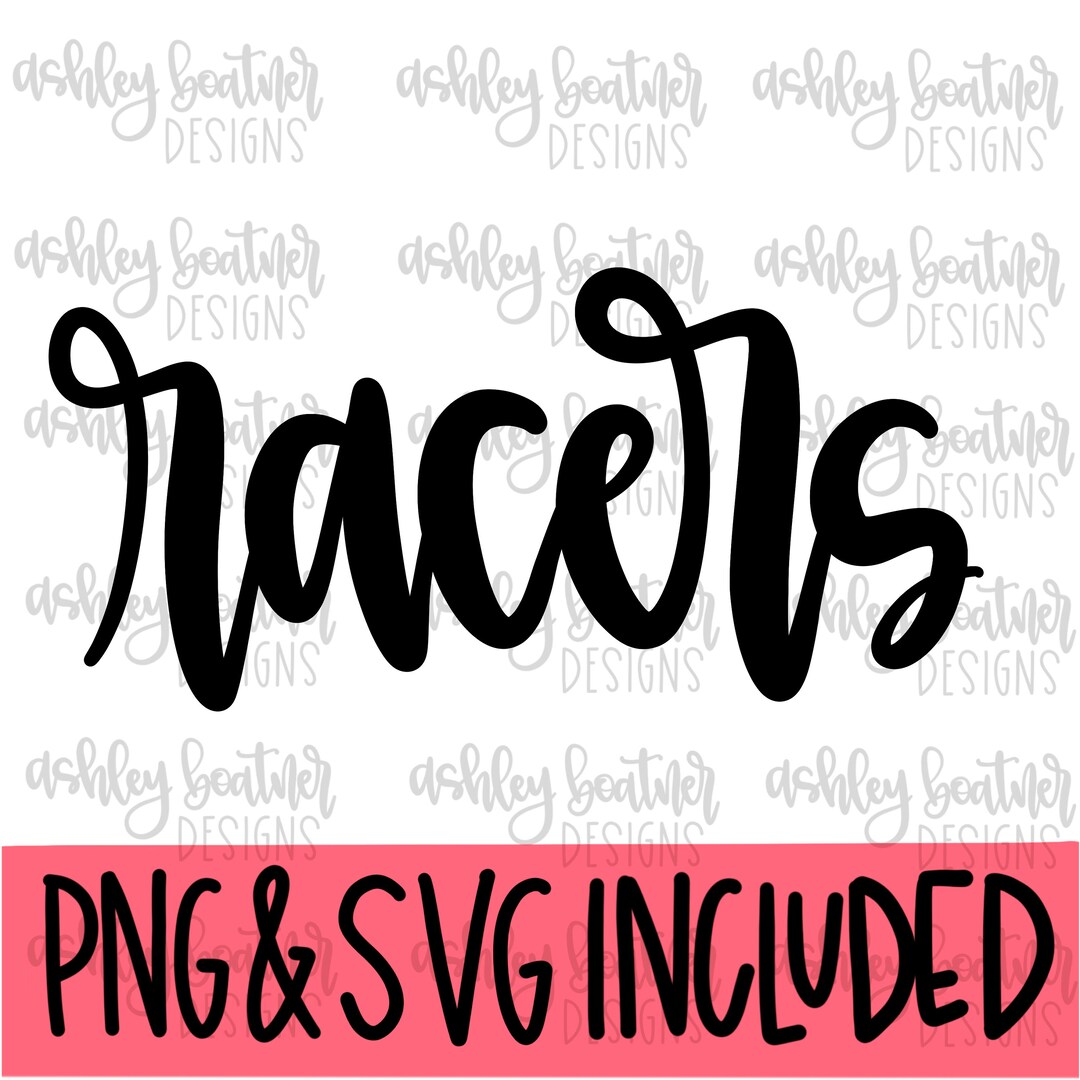 Racers Mascot Hand Lettered Design | Football SVG | Mascot SVG Download ...