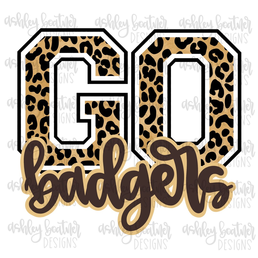 Go Badgers Leopard Print | Badgers Hand-lettered Sublimation Design ...