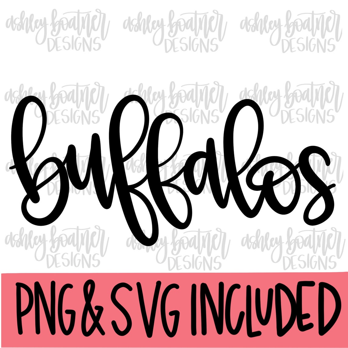 Buffalos Mascot Hand Lettered Design Football SVG Mascot - Etsy