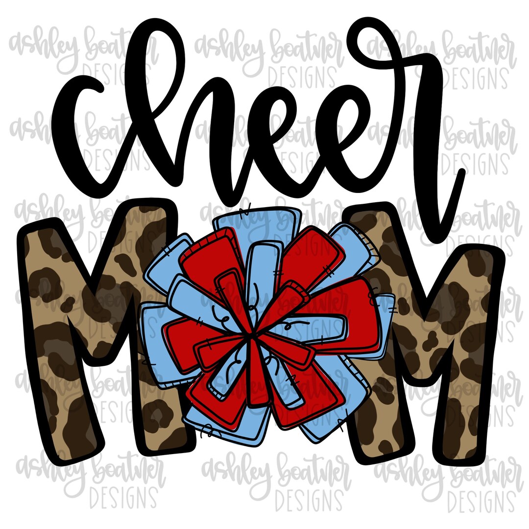 Cheer Mom Sublimation Design | Hand Drawn PNG | Digital Download ...
