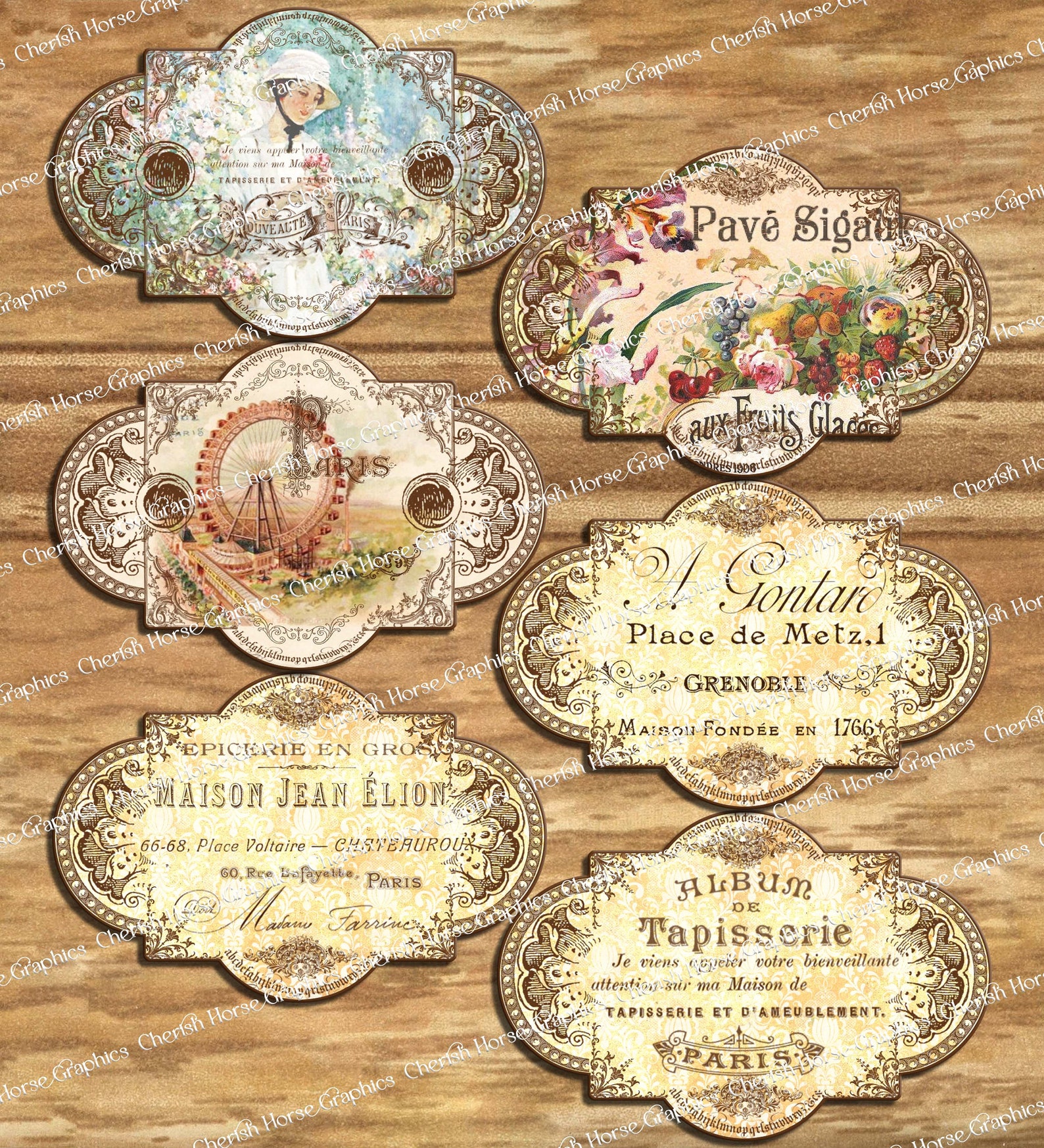 Ornate French Labels Instant Download Printable Digital - Etsy