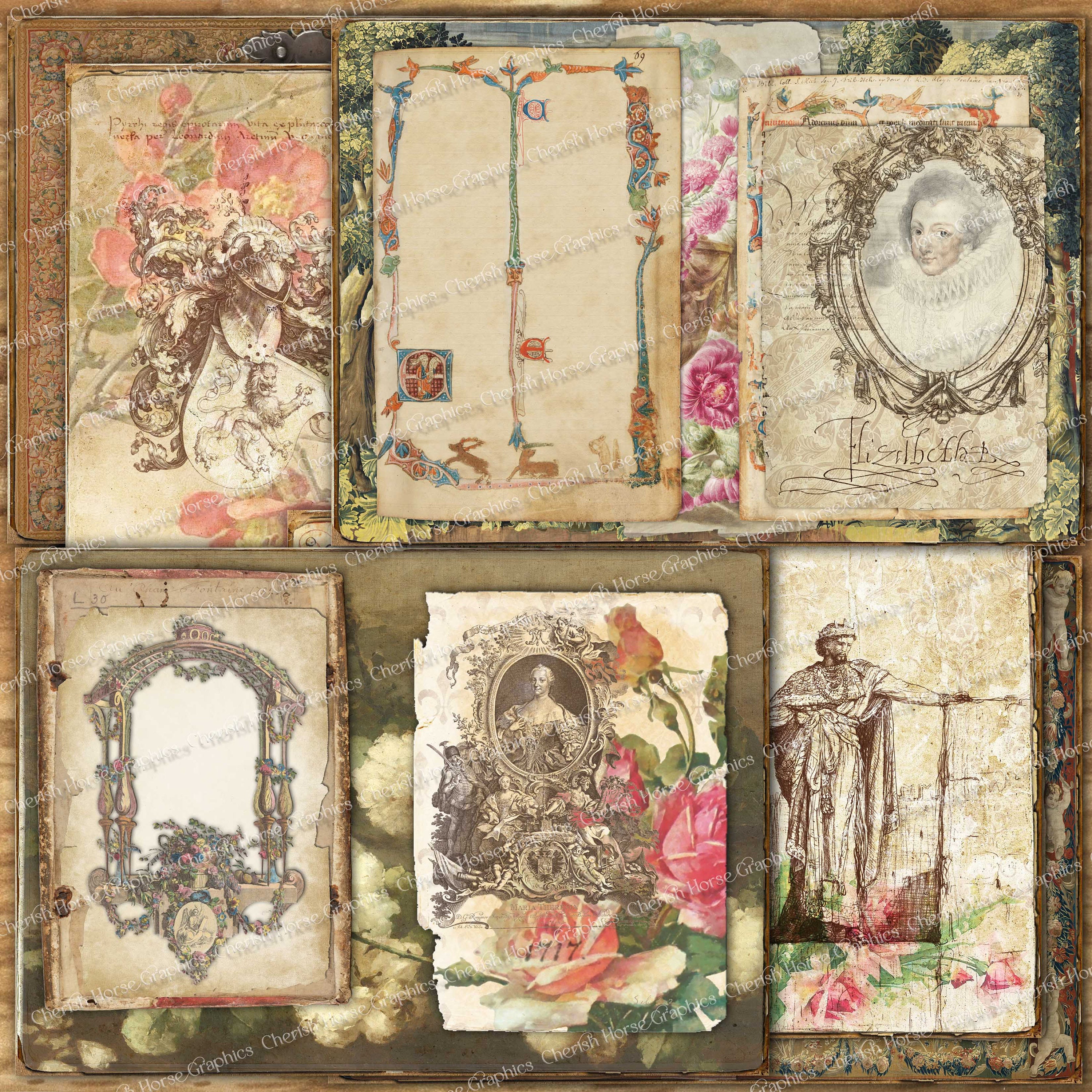 Kings and Kingdoms Junk Journal Kit – Printable 5x7 Collage Pages ...