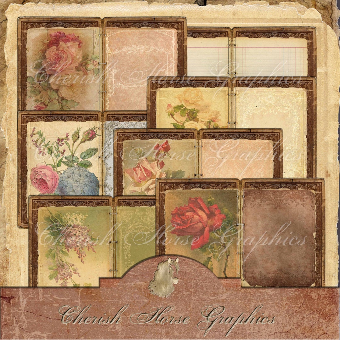 Vintage Floral Journal Pages 5x7 - Digital Download - Etsy