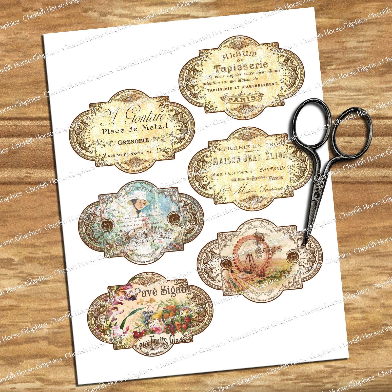 Ornate French Labels Instant Download Printable Digital - Etsy