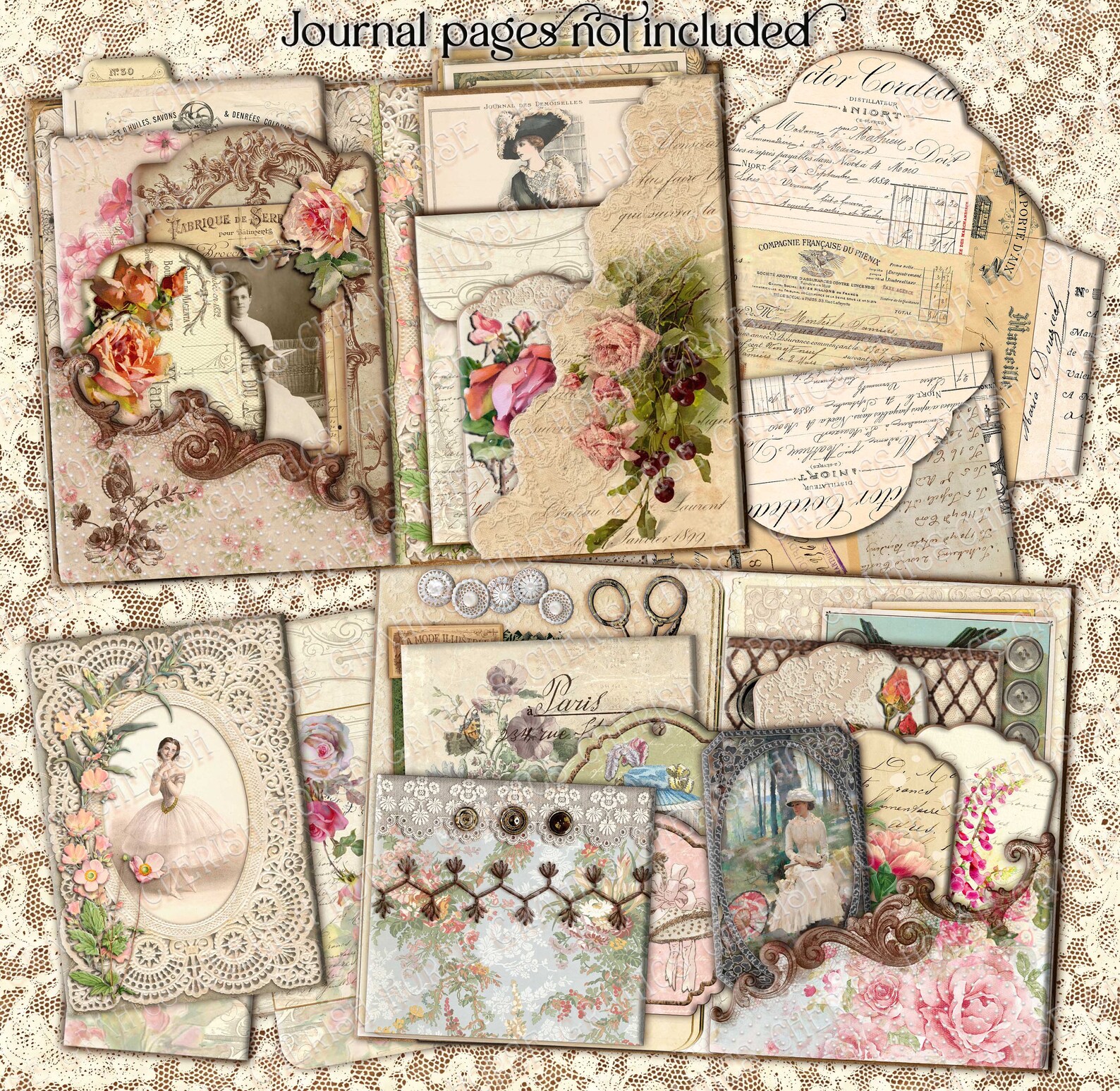 Ladies Journal Add-on Kit - Instant Download Printable Digital Collage ...