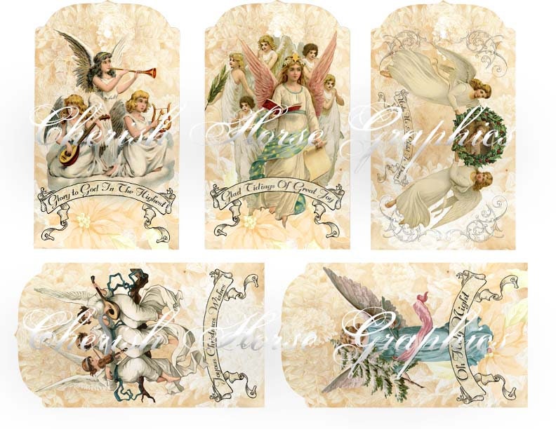 Vintage Angels Gift Tags Digital Download - Etsy