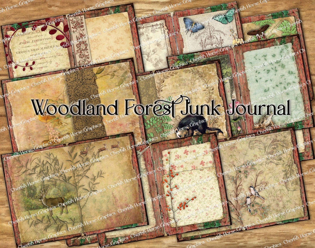 Woodland Forest Junk Journal 5"x7" Kit - Instant Digital Printable ...