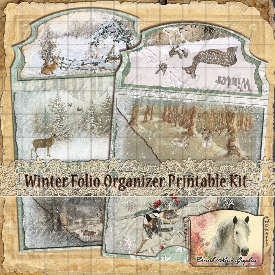 Quiet Winter Folio Organizer Kit - Instant Download Printable Digital ...
