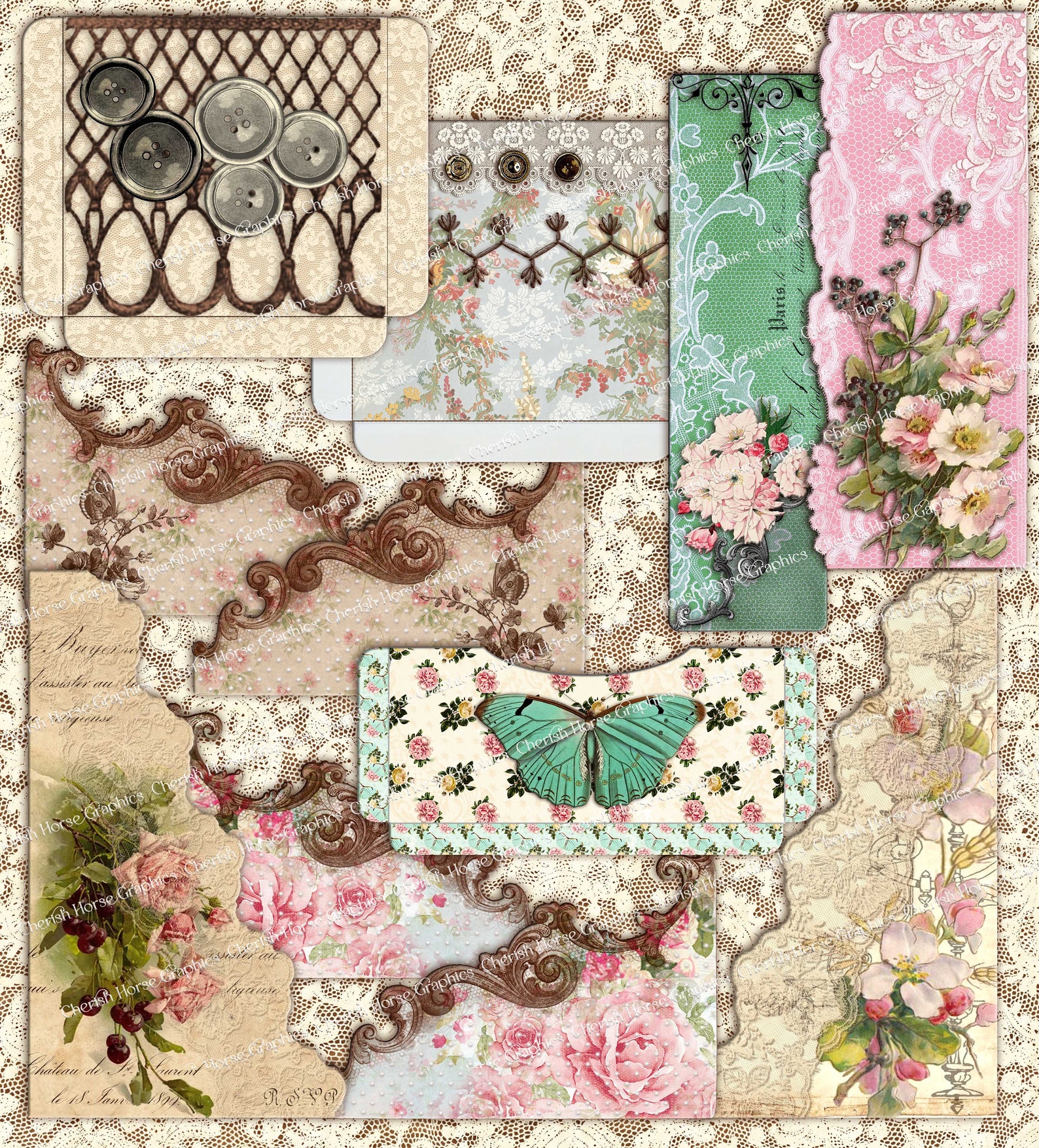 Ladies Journal Add-on Kit - Instant Download Printable Digital Collage ...