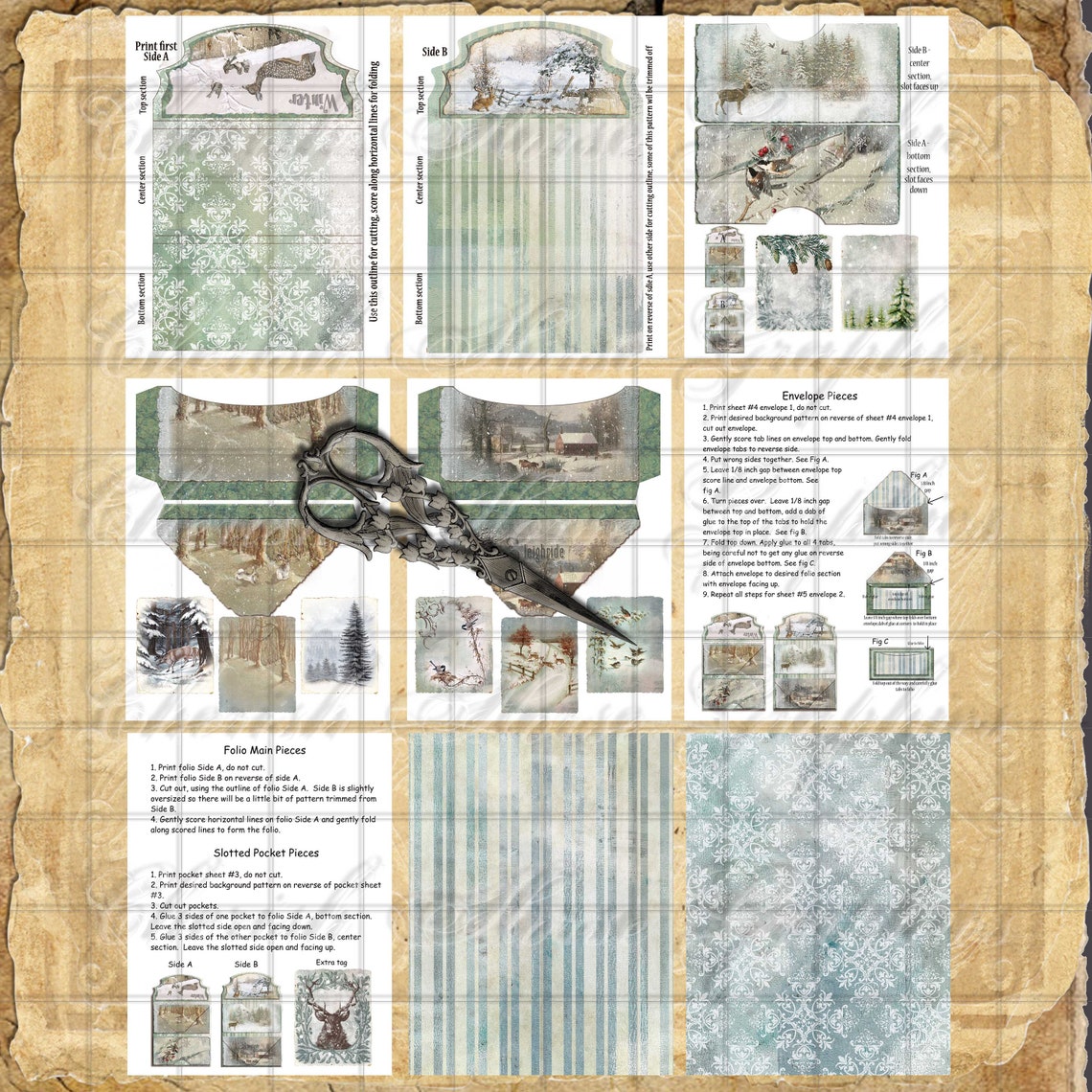 Quiet Winter Folio Organizer Kit - Instant Download Printable Digital ...