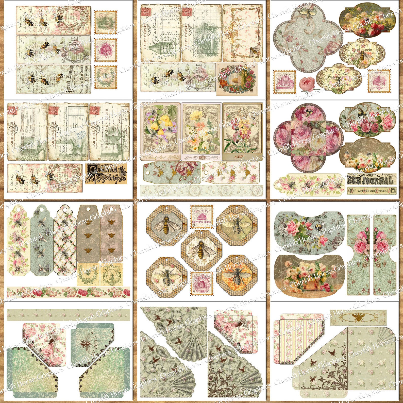 The Apiary BEE Add-on Kit - Instant Download Printable Digital Collage ...