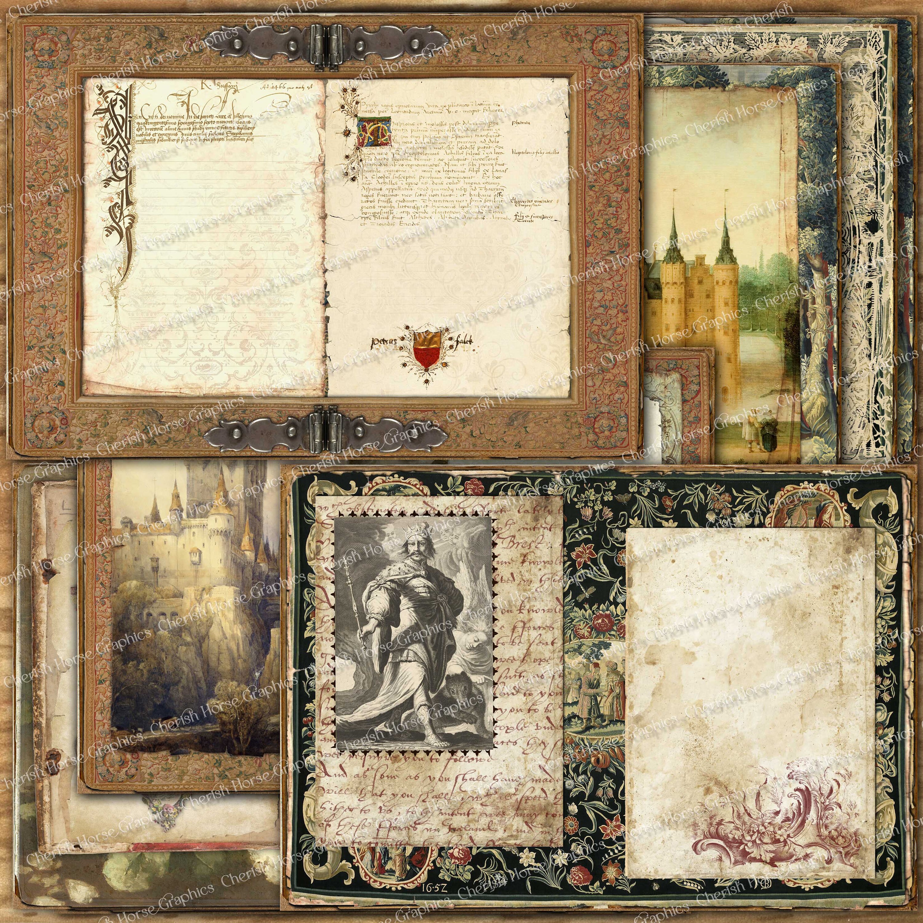 Kings and Kingdoms Junk Journal Kit – Printable 5x7 Collage Pages ...