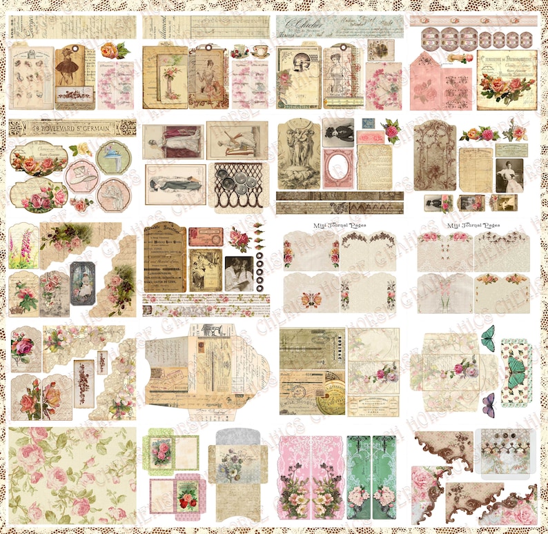 Ladies Journal Add-on Kit - Instant Download Printable Digital Collage ...