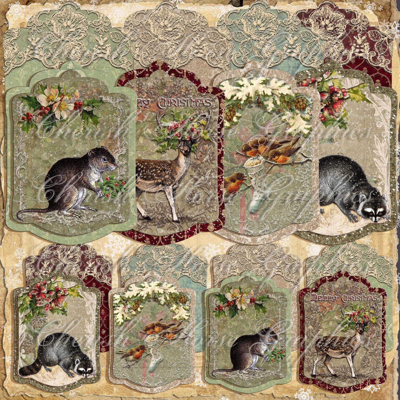 Woodland Christmas Mix and Match Add-on Kit - Instant Download Digital ...