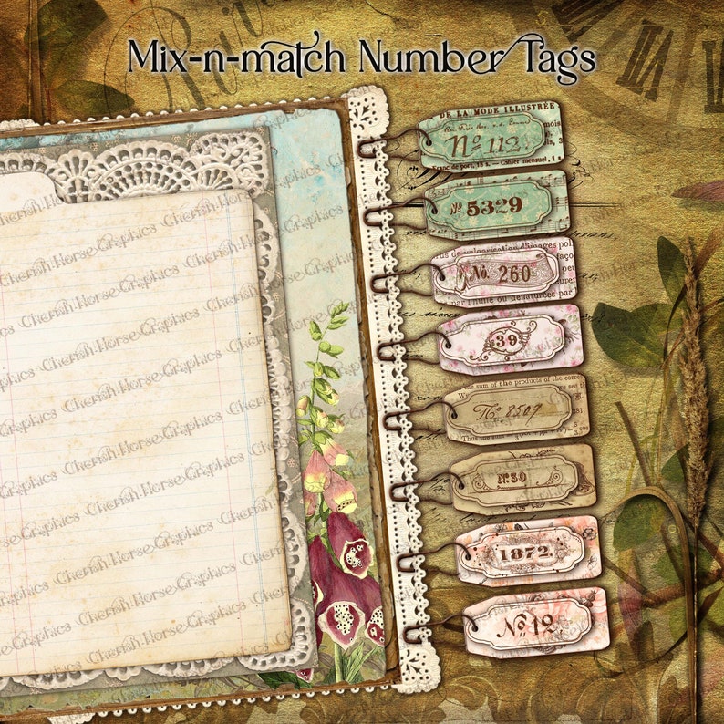 Number Tags Set of 128 Mix-n-match Instant Download - Etsy