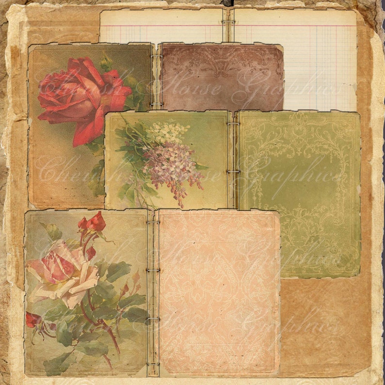 Vintage Floral Journal Pages Add-on 2 Digital Download - Etsy