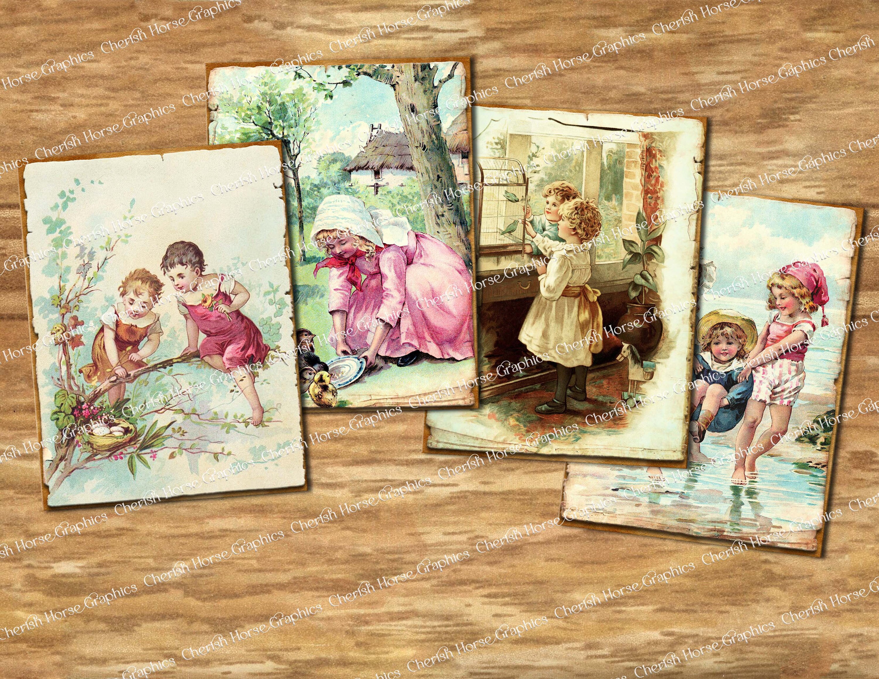 Children Playing Journal Cards Instant Download Printable - Etsy
