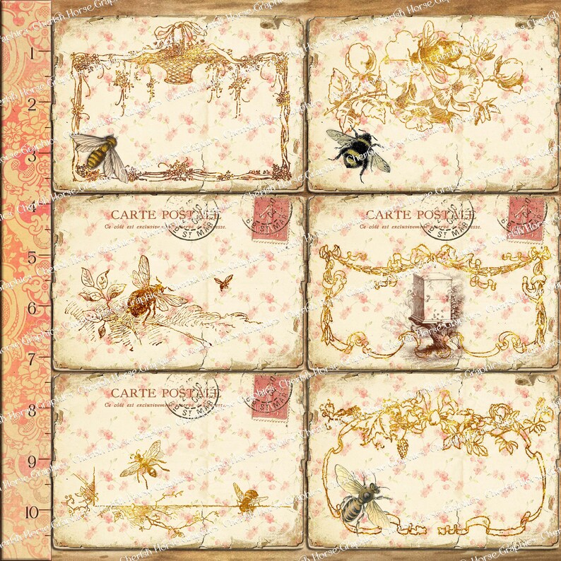 Golden BEE Journal Cards Instant Download Printable Digital - Etsy