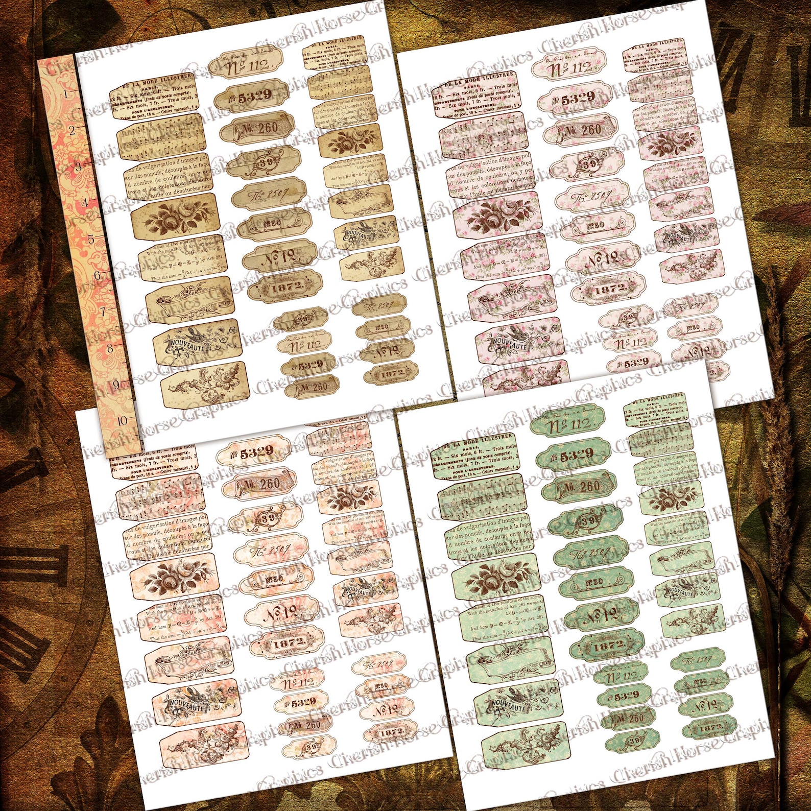 Number Tags Set of 128 Mix-n-match Instant Download - Etsy