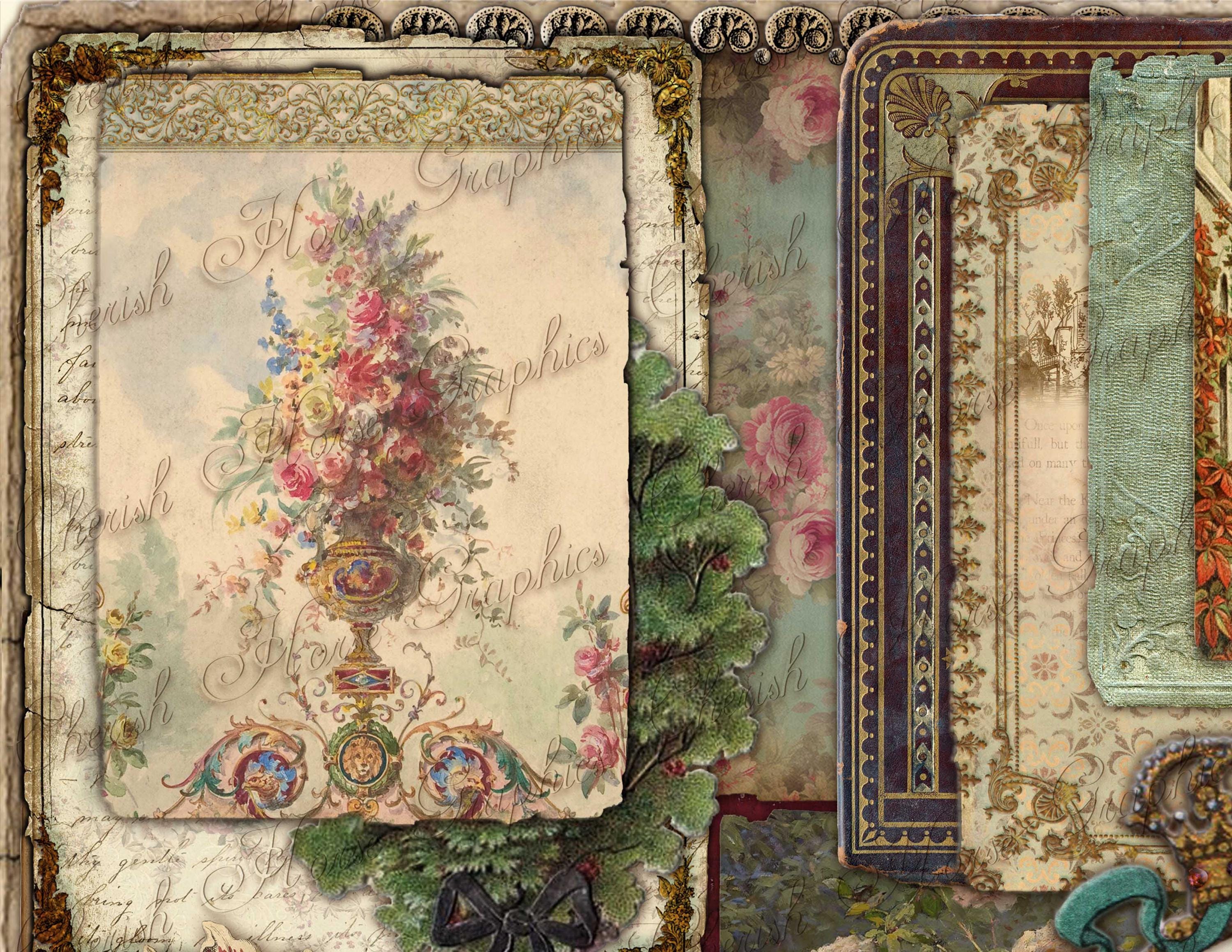 Renaissance Collage Sheet – Medieval Ephemera, Scrapbooking (digital ...