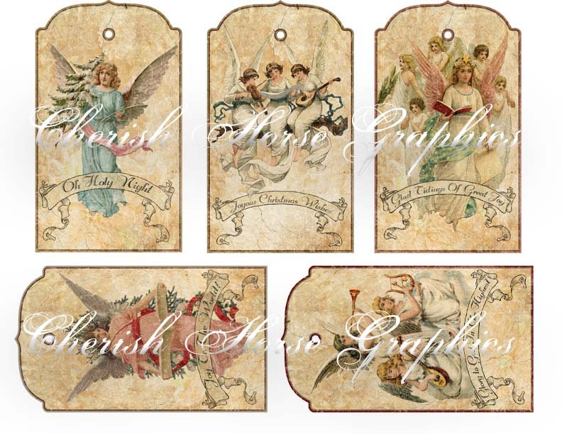 Vintage Angels Gift Tags Digital Download - Etsy