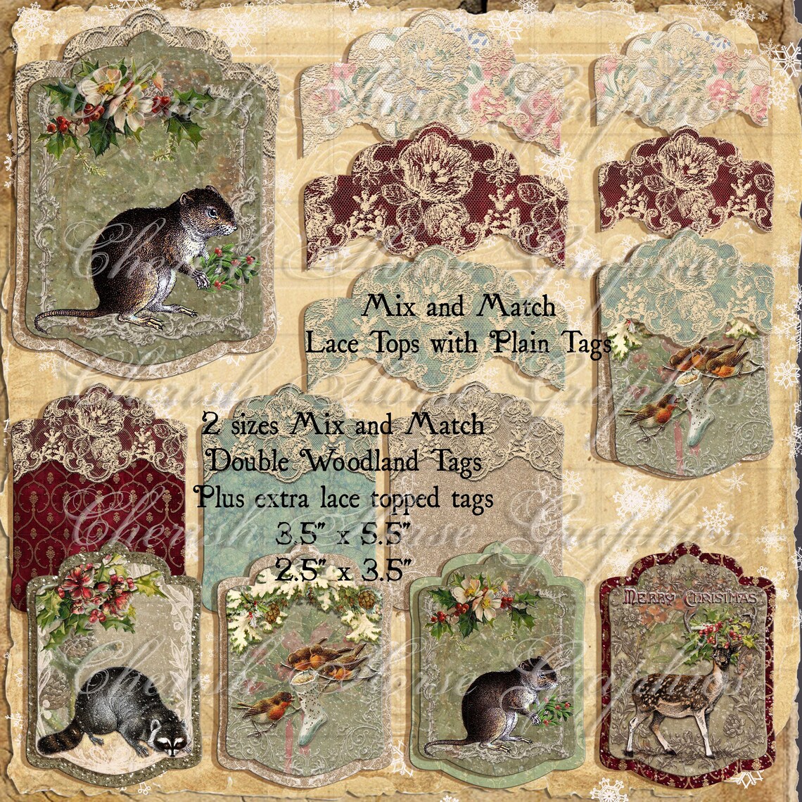 Woodland Christmas Mix and Match Add-on Kit - Instant Download Digital ...