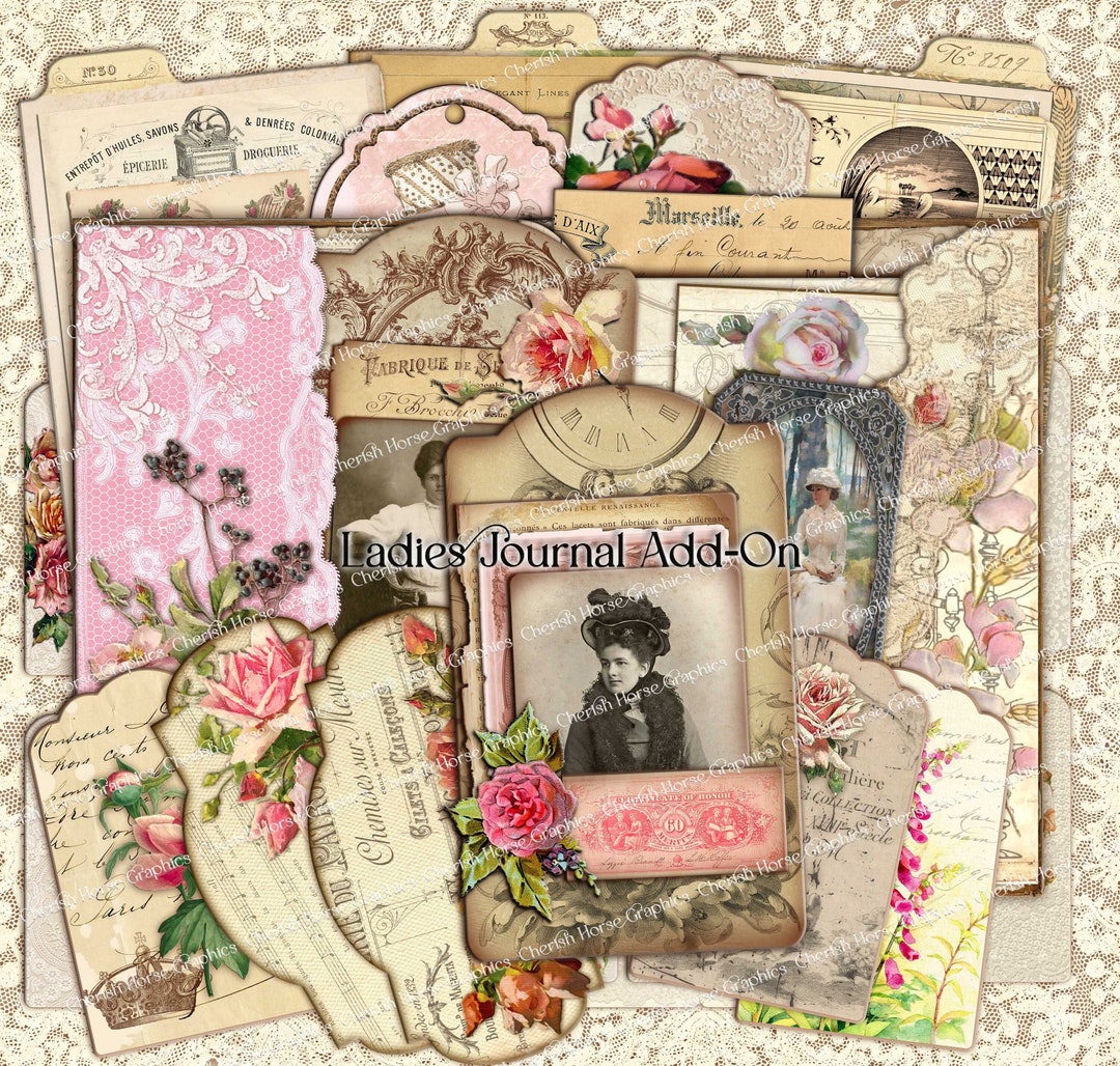Ladies Journal Add-on Kit - Instant Download Printable Digital Collage ...