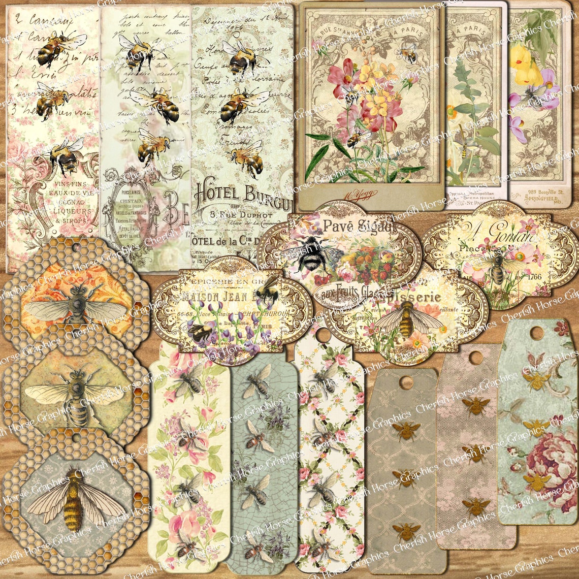 The Apiary BEE Add-on Kit - Instant Download Printable Digital Collage ...