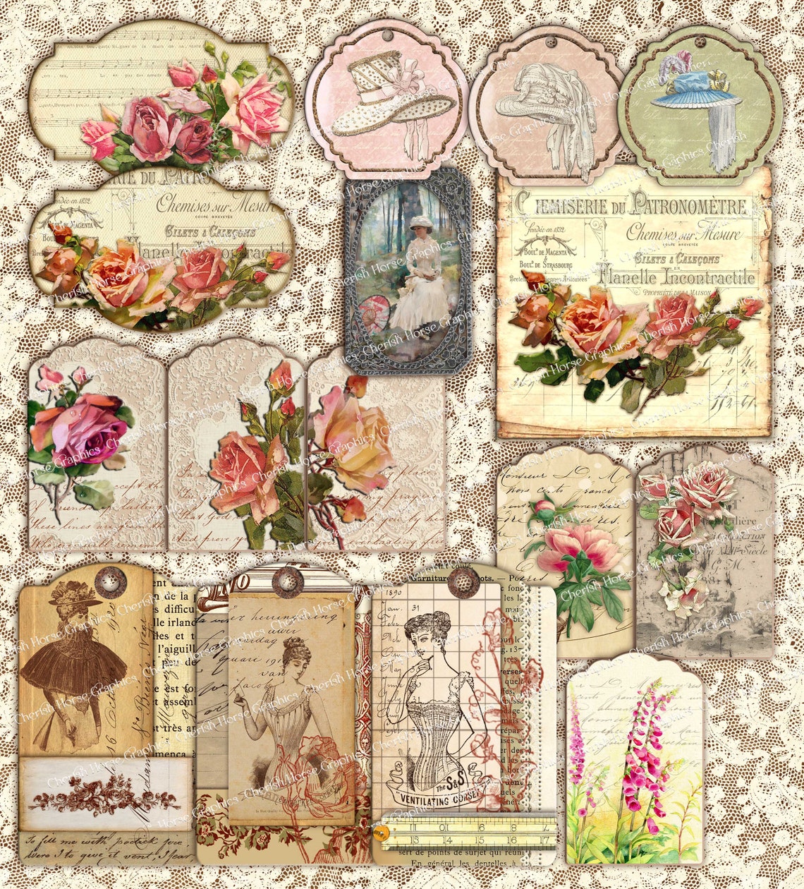 Ladies Journal Add-on Kit - Instant Download Printable Digital Collage ...