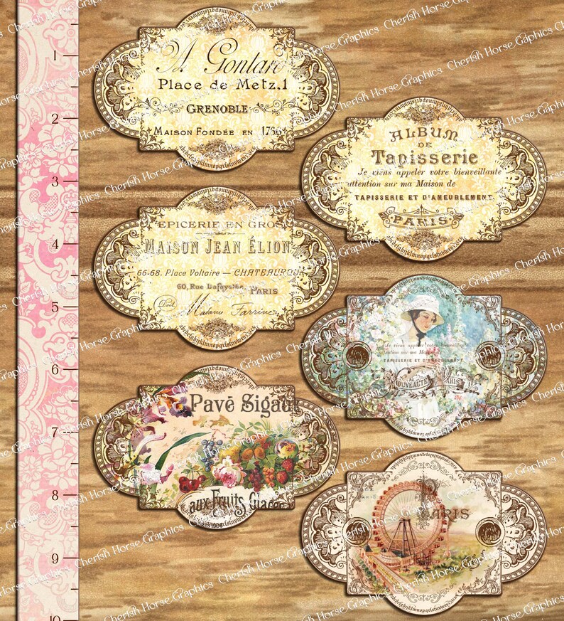 Ornate French Labels Instant Download Printable Digital | Etsy