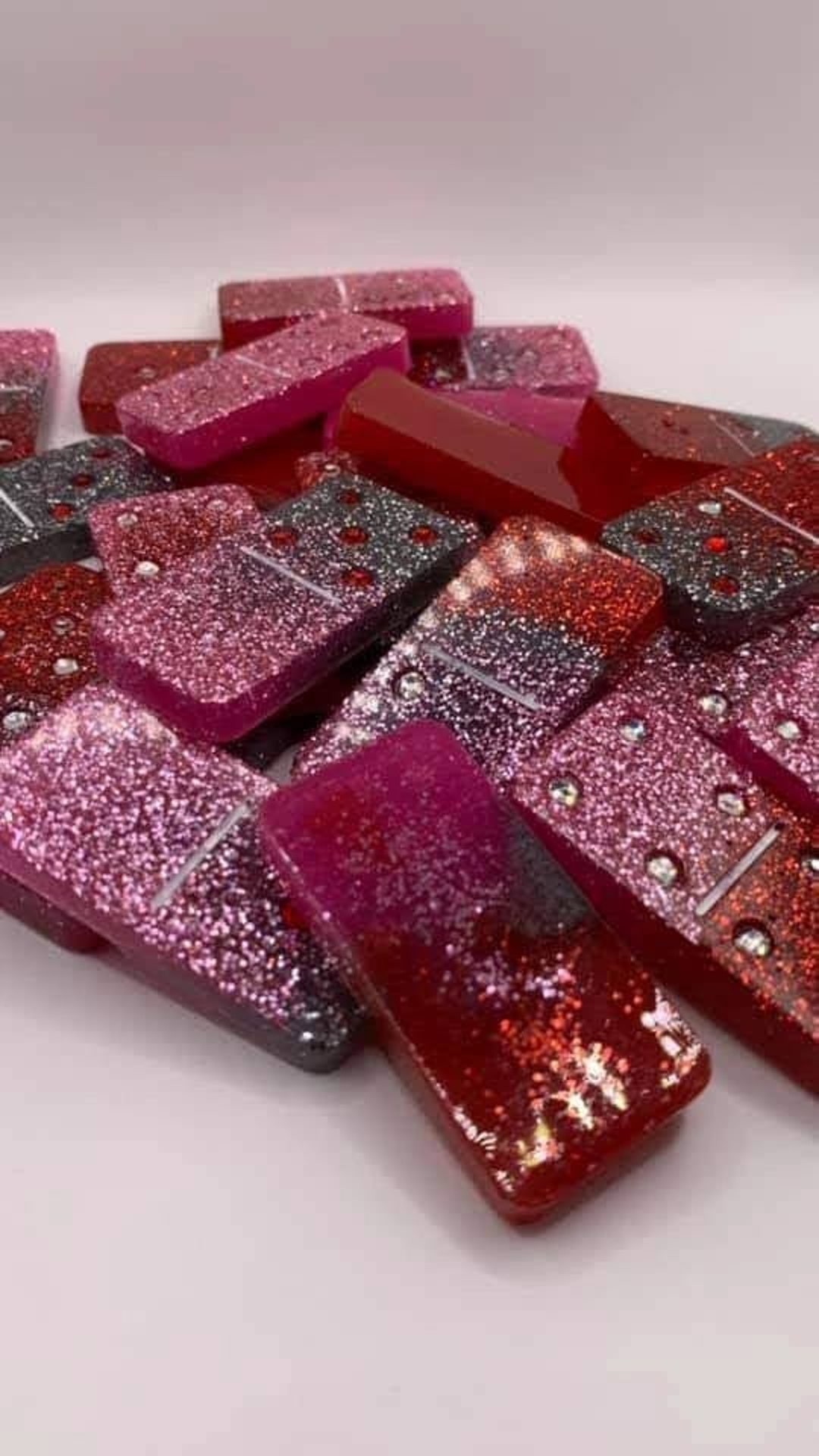 Valentines Day Dominos With Crystal Accents customizable - Etsy
