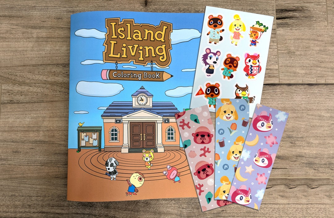 Animal Crossing Stationery Pack Coloring Book Sticker - Etsy