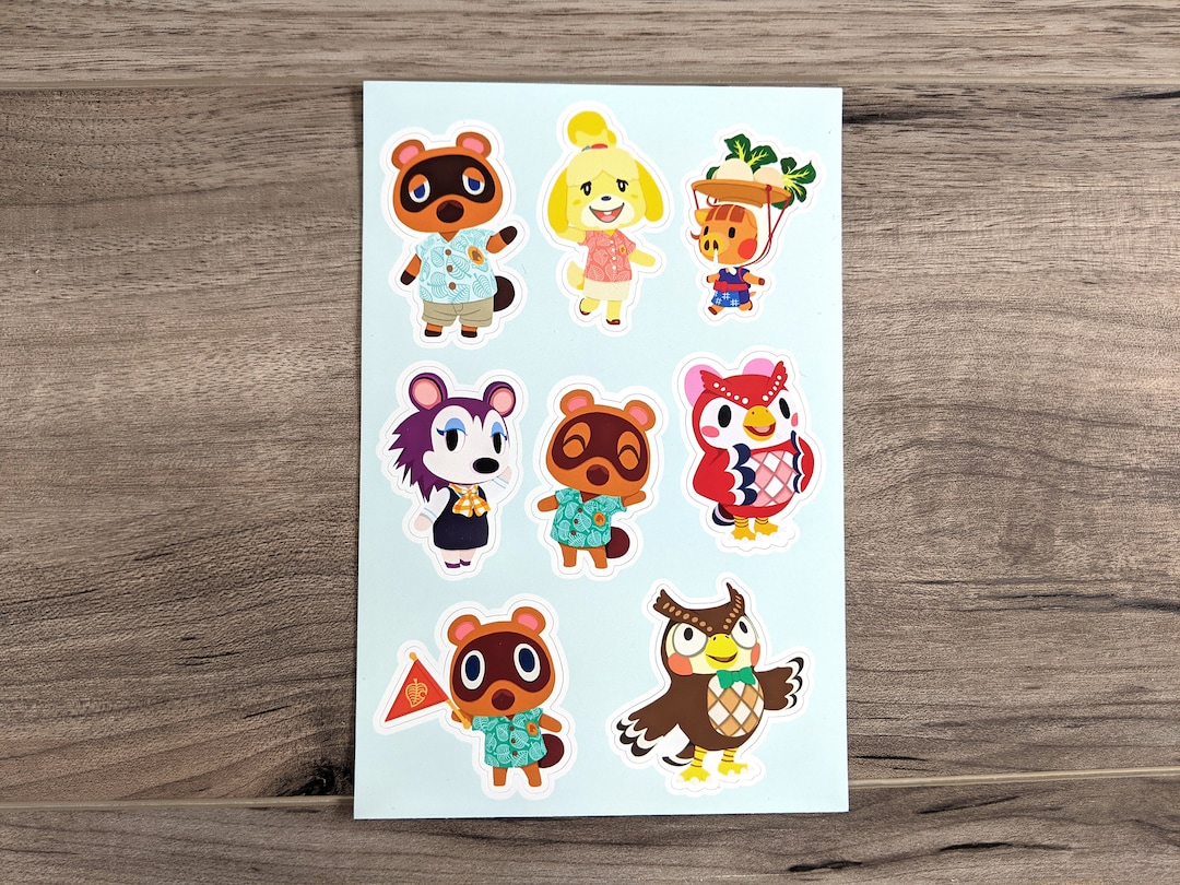 Animal Crossing NPC Sticker Sheet Waterproof Vinyl Stickers - Etsy