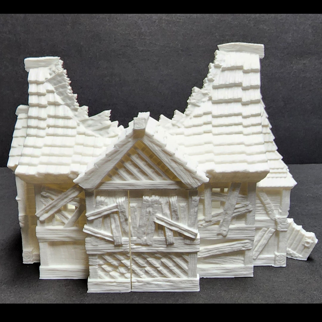Ruined Cottage Ruined Merchant Shop Tabletop Gaming - Etsy