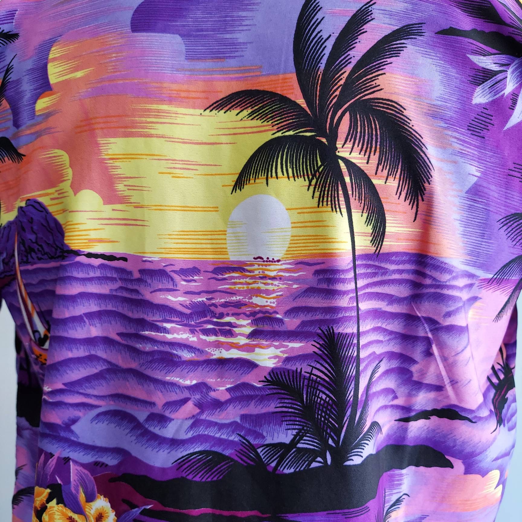Purple Tropical Sunset Hawaiian Shirt Mediun | Etsy